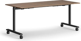 Mobilní stůl MATCH, 180x80 cm, černá podnož, ořech