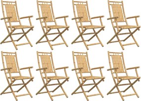 Skládací židle 8 ks 53x66x99 cm bambus 3278516