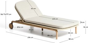 Béžové dřevěné polohovací zahradní lehátko Alipa – Kave Home