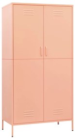 vidaXL Šatní skříň růžová 90 x 50 x 180 cm ocel