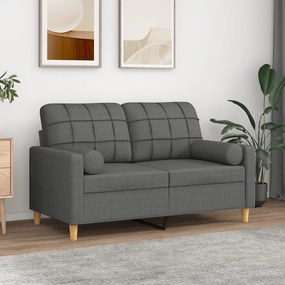 2místná pohovka s polštáři tmavě šedá 120 cm textil 3200775