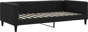 Válenda s přistýlkou a matracemi černá 100 x 200 cm textil 3196603
