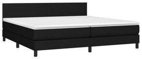 Box spring postel s matrací a LED černá 200x200 cm textil 3133023
