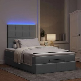 Osmanský rám postele s matrací světle šedá 120x190 cm textil 3313989