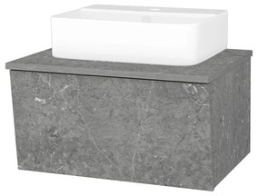 Dřevojas Koupelnová skříň INVENCE SZZ 65 (umyvadlo Joy 3) Varianta: L01 Bílá vysoký lesk / D16 Beton tmavý