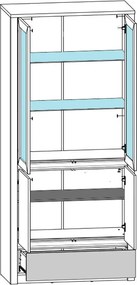 Obývací stěna s vitrínami MONTANA | 280 cm | dub trufla