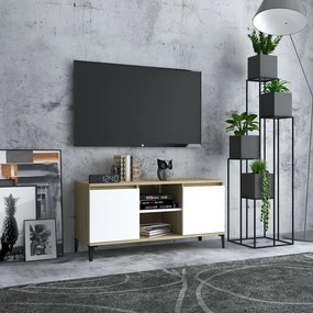 vidaXL TV stolek s kovovými nohami 103,5 x 35 x 50 cm [805971] Barva: Betonová šedá