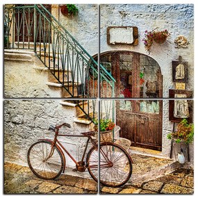 Obraz na plátně - Stará ulice v Itálii - čtverec 3153E (60x60 cm)