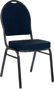 Židle, stohovatelná, látka modrá/šedý rám, JEFF 3 NEW