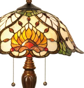 Stolní lampa Tiffany Yellow Garden - Ø 40*50 cm 2x E27