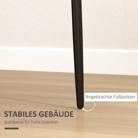HOMCOM Sada 4 jídelních židlí, design bez opěrek, čalounění látkou, kovové nohy, černá