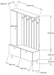 Předsíňová sestava Lala Walnut