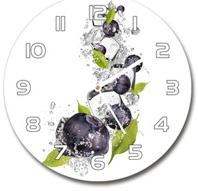 Wallmuralia Skleněné hodiny na stěnu Borůvky s ledem fi 30 cm