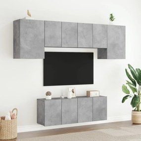 6dílná obývací stěna betonově šedá kompozitní dřevo - Default Title