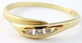 Klenoty Budín Zlatý dámský prsten se třemi zirkony 585/0,98gr vel. 50 223041197