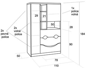 Bradop CASPER Skříň velká/ obličej C124 CEF - FIALOVÁ