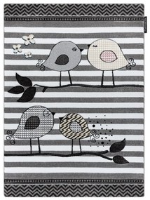 Dywany Łuszczów Dětský kusový koberec Petit Birds grey ROZMĚR: 200x290