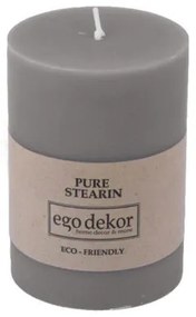 Svíčka Ego dekor ECO, stearin, rozměr 7 x 10 cm, šedá
