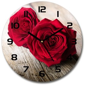 Wallmuralia Skleněné hodiny kulaté Růže na stromě fi 30 cm