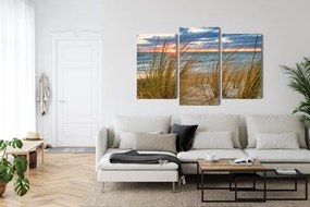 Vícedílný obraz Východ Slunce Na Pláži Rujána Nedostatek Nedostatek Přírodní plátno 60x40