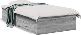 Rám postele se zásuvkami šedý sonoma 75x190 cm kompozitní dřevo 3280445