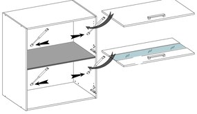 CREATIVA se | horní skříňka výklopná CRE-42G | 90 cm | VÝBĚR KORPUSU a KOVÁNÍ | bílá lesk