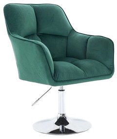 LuxuryForm DESIGN Otočné křeslo AMALFI VELUR na stříbrném talíři - zelené