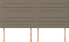 Čelo postele béžové 160x5x118/128 cm látkové 3116482