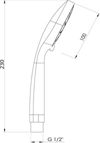 Aqualine sprchová růžice ruční sprcha 3 funkce 100 mm černá SC106