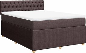 Box spring postel s matrací tmavě hnědá 140x190 cm textil 3289761