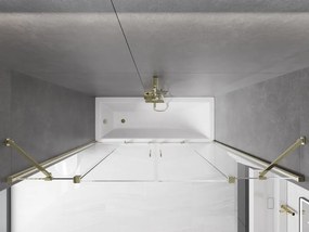 Mexen Velar Duo vanová stěna 2-křídlová posuvná 180 x 150 cm, transparentní, zlatá - 896-180-000-02-50
