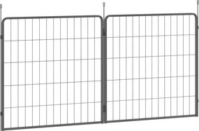 PawHut 2dílné rozšíření 2 panelů plotu pro psy pro hrací arénu, 80 x 80 cm ocelový plot pro štěňata, pro malé a střední psy