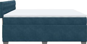 Box spring postel s matrací modrá 200 x 200 cm samet 3288712