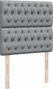 Box spring postel s matrací světle šedá 90x190 cm textil 3291142
