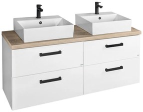 Aqualine Vega umyvadlová dvouskříňka 144,5 x 61,4 x 45 cm s deskou Vega bílá VG073-04 Koupelny Bernold