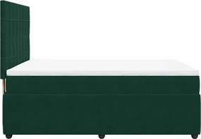 Box spring postel s matrací tmavě zelená 140x200 cm samet 3294661