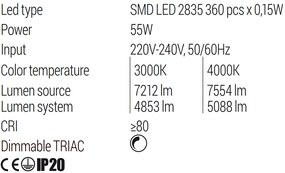 Světla a lustry REDO GROUP Redo ORBIT designové stropní svítidlo 01-1706 LED 55W/3000K/bílá barva Stmívání: Triac