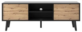 TV stolek Mostero MSRTV154, Barva: černá / černá + dub artisan