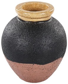 Pálená hlína Dekorativní váza 31 Černá Zlatá DAULIS Beliani