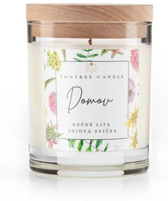 Sójová svíčka VONTREE CANDLE | Domov | Pačulí, Pižmo, Jasmín a Med | 175 g Typ víčka: Dřevěné víčko