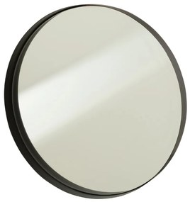 OnaDnes -20% Černé kovové závěsné zrcadlo J-line Codra 40 cm