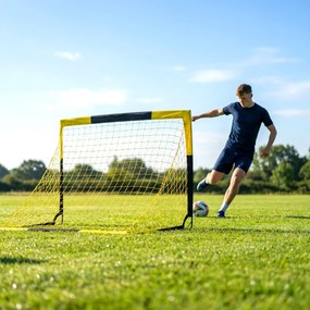 SPORTNOW Skládací fotbalová branka pro zahradu pro děti a dospělé, přenosná venkovní branka s odolnou síťovinou a sklolaminátovými tyčemi