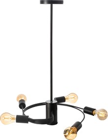Toolight - Stropní svítidlo 5xE27 60W APP739-5CP, černá, OSW-01104