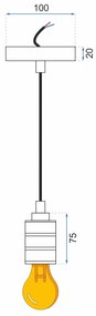 Toolight Toolight, závěsná stropní lampa 1xE27 APP342-1CP, černá, OSW-08409