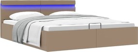 Rám postele LED úložný prostor cappuccino umělá kůže 160x200 cm 285562