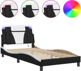 Rám postele Viana s LED bez matrace černý a bílý 100x200 cm 3214006