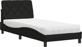 Postel s matrací černá 90 x 200 cm textil 3310715