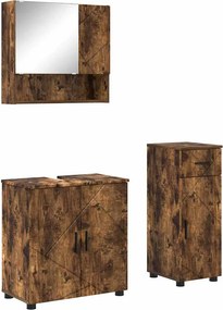 Sada koupelnového nábytku 3 ks Kouřový dub 61 x 35 x 64 cm 3392958