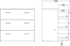 FALCO Komoda Sid 3S bílá