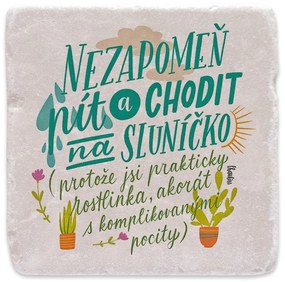 Nezapomeň pít a chodit na sluníčko - mramorový tácek